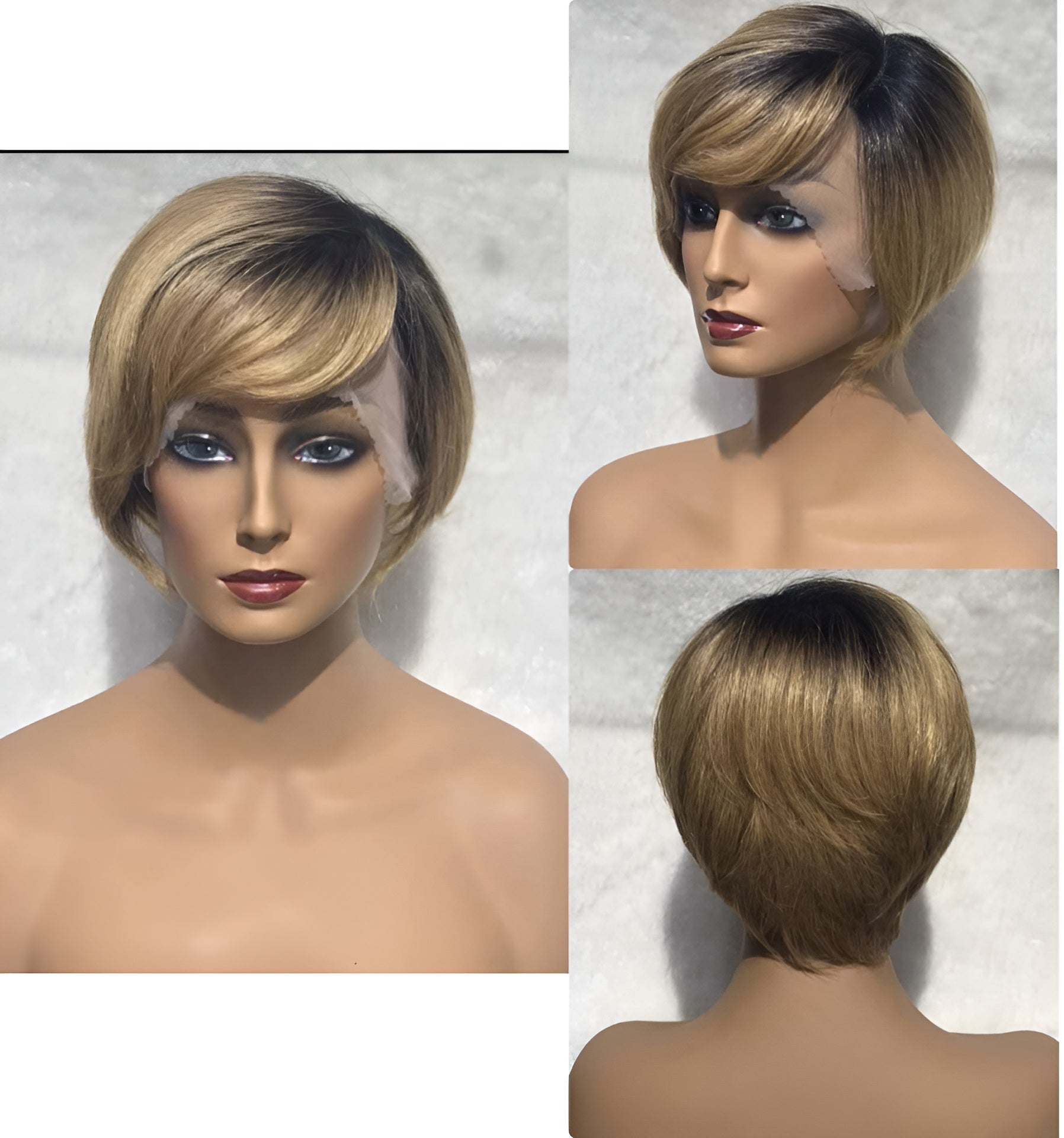 Short Pixie Cut Human Hair Colors Wig Virgin Italian Hair – Natural ...